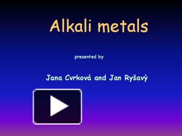 Alkali metals presentation | free to view