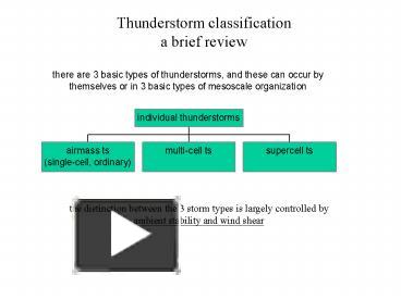 PPT – Thunderstorm classification a brief review PowerPoint ...