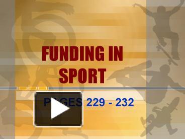 FUNDING IN SPORT presentation | free to view