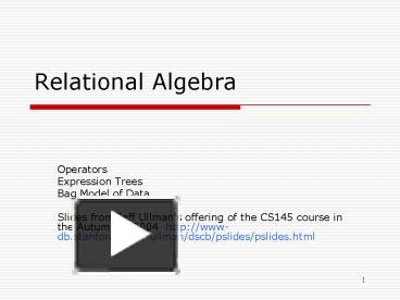 PPT – Relational Algebra PowerPoint presentation | free to view - id ...