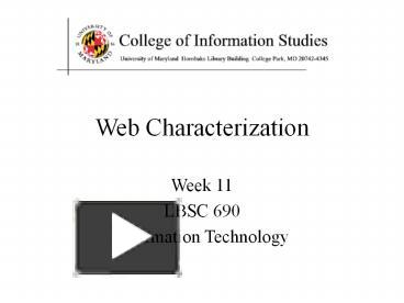 PPT – Web Characterization PowerPoint presentation | free to download ...