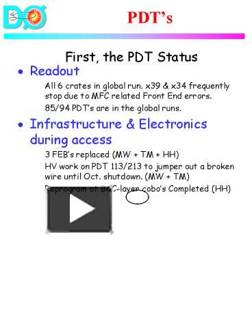 PPT – PDTs PowerPoint presentation | free to download - id: 59a95-MWY3O