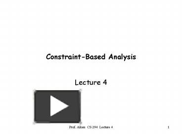 PPT – Constraint-Based Analysis PowerPoint presentation | free to ...