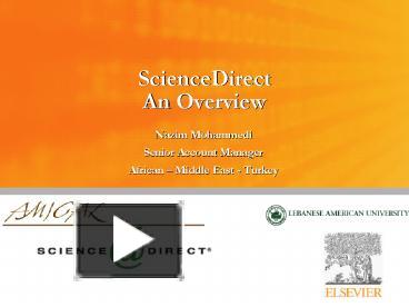 PPT – ScienceDirect An Overview PowerPoint presentation | free to view ...