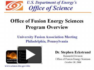 U'S' Department of Energys Office of Science presentation | free to ...