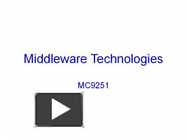 Middleware Technologies presentation | free to download