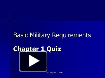 Basic Military Requirements presentation | free to download