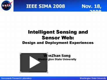 PPT – Intelligent Sensing and Sensor Web: Design and Deployment ...