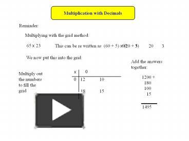 Multiplication with Decimals presentation | free to download