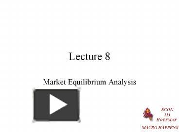 PPT – Market Equilibrium Analysis PowerPoint presentation | free to ...