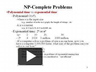 PPT – NP-Complete Problems PowerPoint presentation | free to download ...
