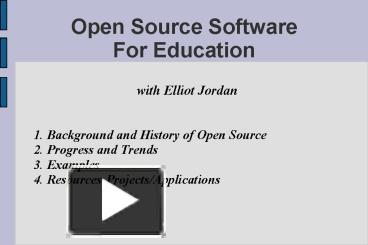 PPT – Open Source Software For Education PowerPoint presentation | free ...