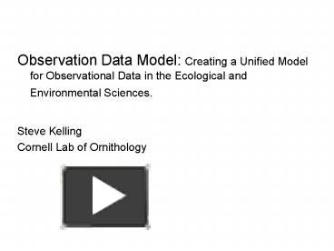 Observation Data Model: Creating a Unified Model for Observational Data ...