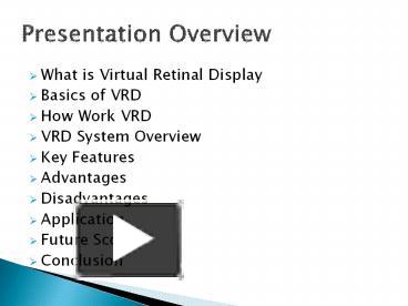 What is Virtual Retinal Display presentation | free to download