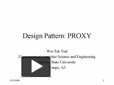 Design Pattern: PROXY presentation | free to view