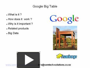 An introduction to Google Big Table presentation | free to download