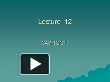 CAD (GGT) presentation | free to view