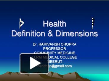 Health Definition presentation | free to view