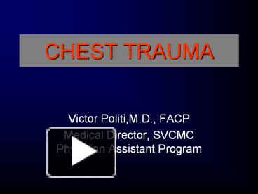 CHEST TRAUMA presentation | free to download