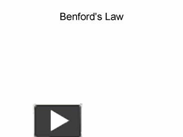 Benford's Law presentation | free to view