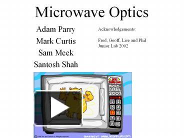 PPT – Microwave%20Optics PowerPoint presentation | free to download ...