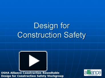 Design for Construction Safety presentation | free to view