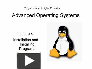 Advanced Operating Systems presentation | free to view