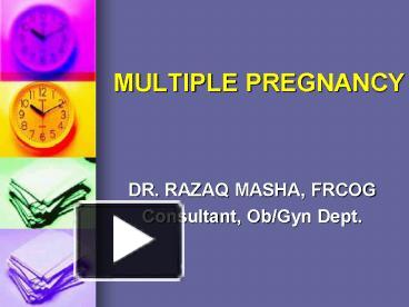 MULTIPLE PREGNANCY presentation | free to view