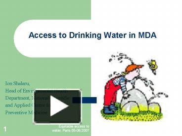 Access to Drinking Water in MDA presentation | free to download
