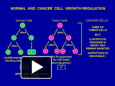 NORMAL AND CANCER CELL GROWTH REGULATION presentation | free to view