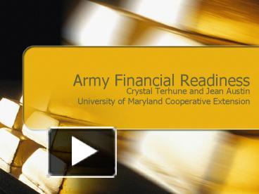 Army Financial Readiness presentation | free to view