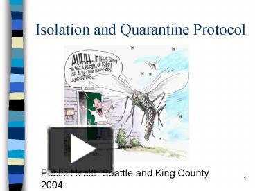 Isolation and Quarantine Protocol presentation | free to view