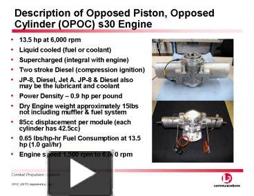 Description of Opposed Piston, Opposed Cylinder (OPOC) s30 Engine ...