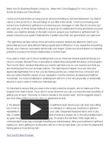 PPT – Text Your Ex Back Real Reviews PowerPoint presentation | free to ...