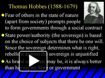 Thomas Hobbes (1588-1679) presentation | free to view