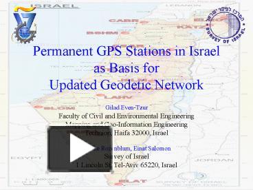 Permanent GPS Stations in Israel presentation | free to view