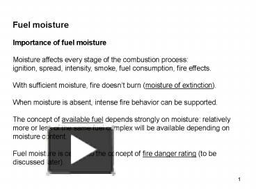Fuel moisture presentation | free to view