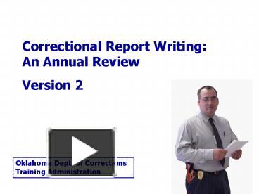 Correctional Report Writing presentation | free to view