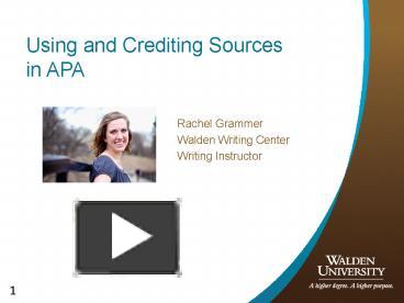 PPT – Using and Crediting Sources in APA PowerPoint presentation | free ...