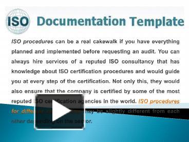 ISO Procedures presentation | free to download