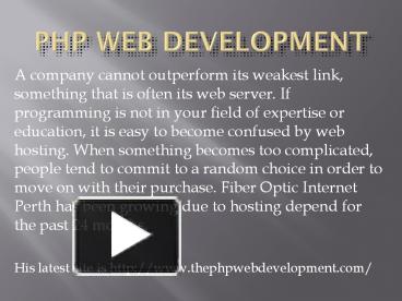 PPT – PHP WEB DEVELOPMENT PowerPoint presentation | free to download ...