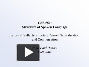 PPT – CSE 551: PowerPoint presentation | free to view - id: 5b7b9-ZDc1Z