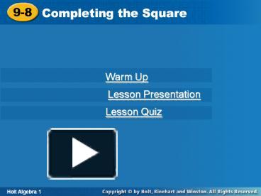 PPT – Completing the Square PowerPoint presentation | free to download ...