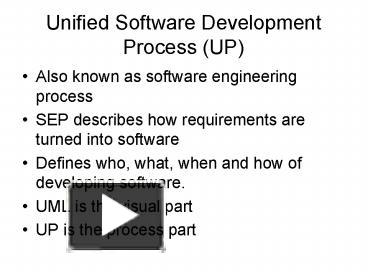 PPT – Unified Software Development Process (UP) PowerPoint presentation ...