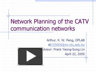 Network Planning of the CATV communication networks presentation | free ...