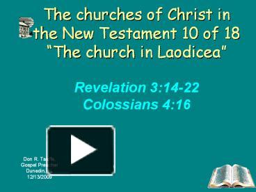 The churches of Christ in the New Testament 10 of 18 presentation ...