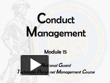 PPT – Conduct Management PowerPoint presentation | free to download ...