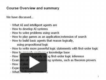 PPT – Course Overview and summary PowerPoint presentation | free to ...