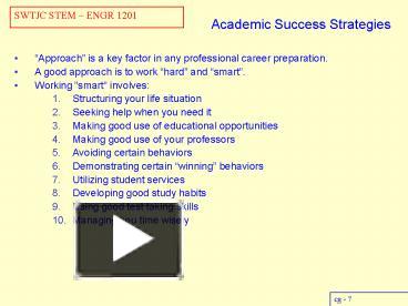 Academic Success Strategies presentation | free to view