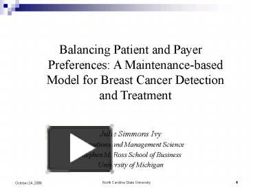 Balancing Patient and Payer Preferences: A Maintenancebased Model for ...